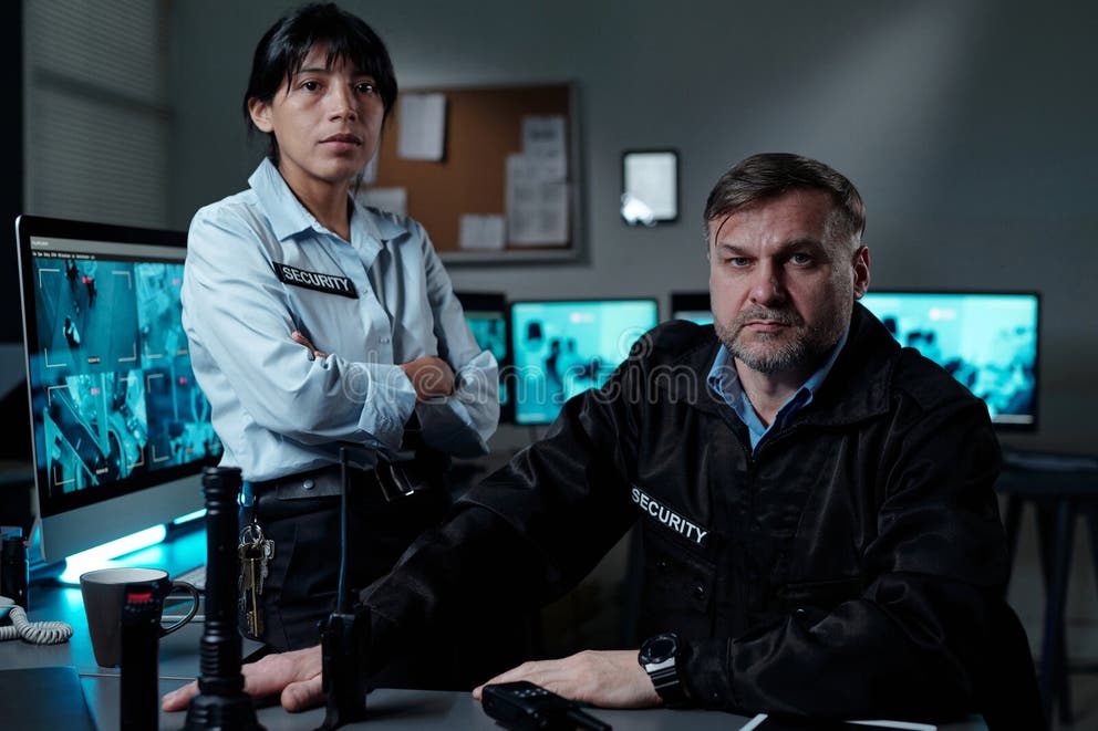Intercultural Guards in Control Room Stock Photo - Image of vigilance, monitor: 319308070