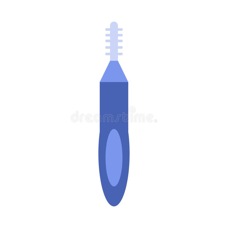 Interdental Toothbrush or Floss Pick with Blue Plastic Handle Stock ...