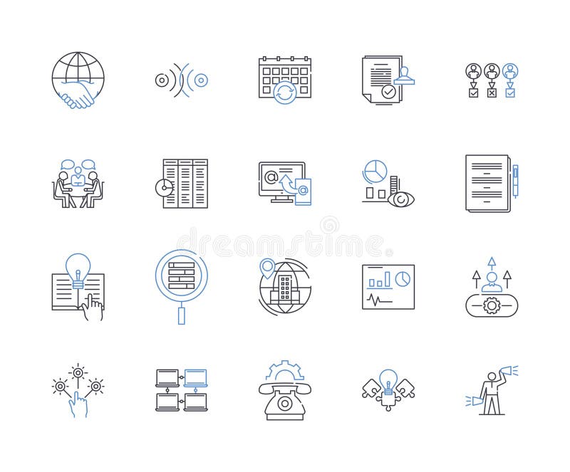 Interdependence Bond Line Icons Collection. Collaboration, Trust ...