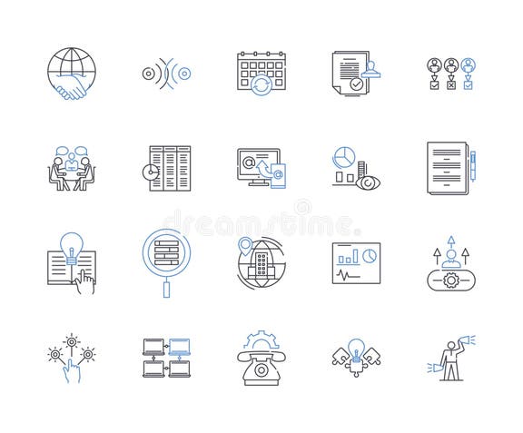 Interdependence Bond Line Icons Collection. Collaboration, Trust ...