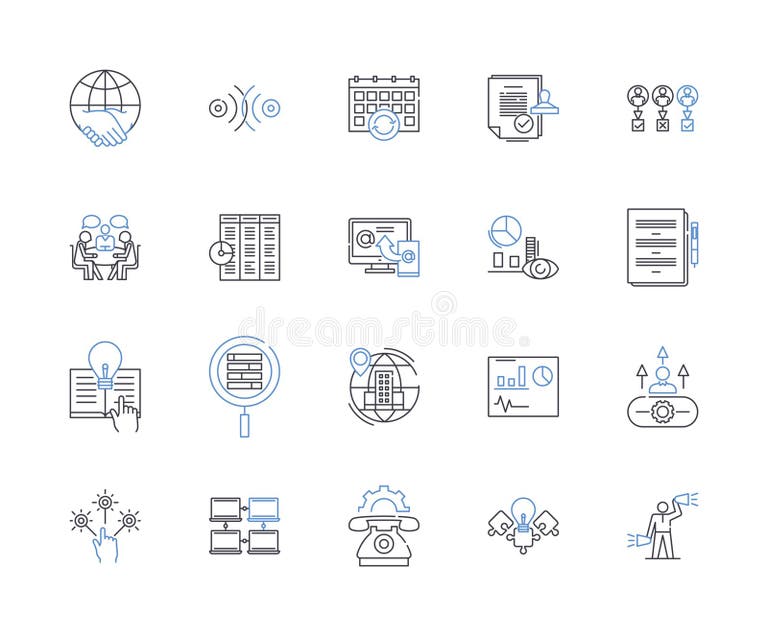 Interdependence Bond Line Icons Collection. Collaboration, Trust ...