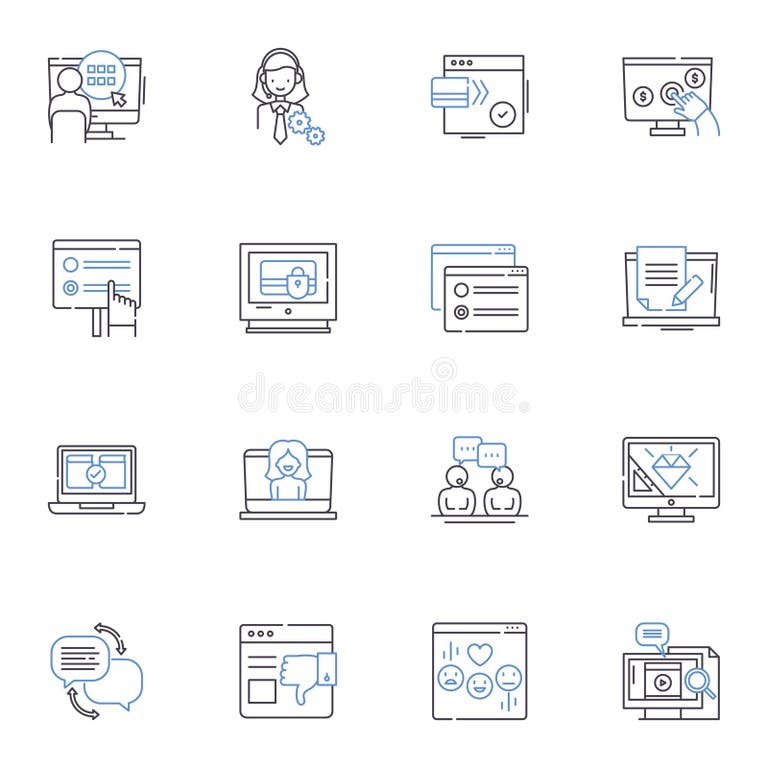 Interdependence Line Icons Collection. Collaboration, Community ...