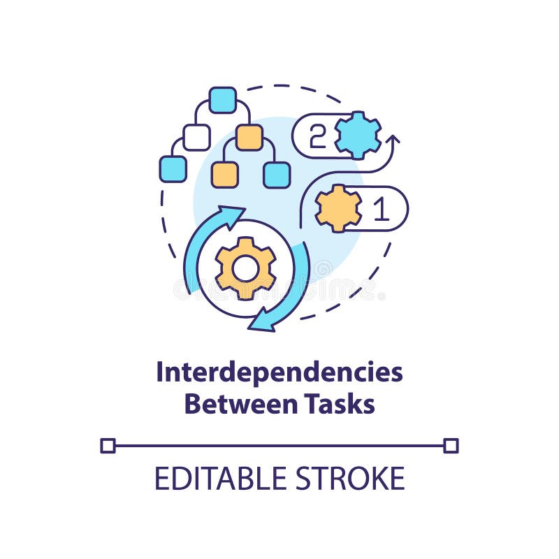 Interdependencies between Tasks Concept Icon Stock Vector ...