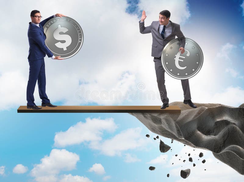 Interdependency Concept with Two Currencies Stock Image - Image of ...