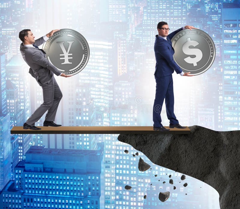 Interdependency Concept with Two Currencies Stock Image - Image of ...