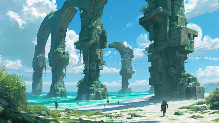 Interdimensional Beachscape Stock Illustration - Illustration of ...