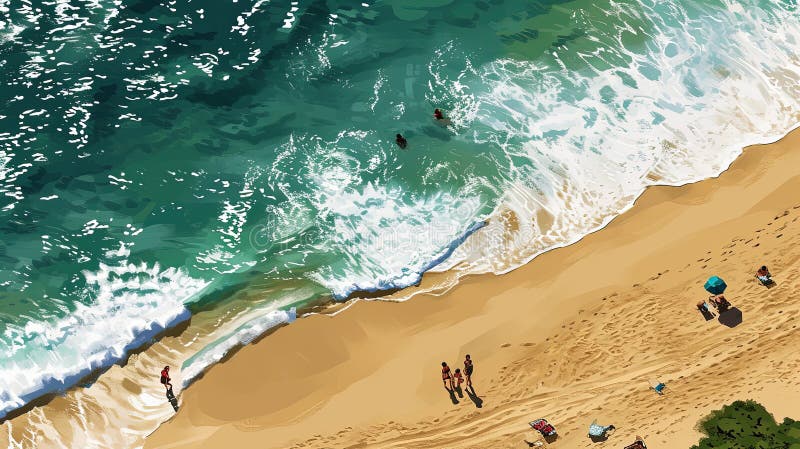 Interdimensional Beachscape Stock Illustration - Illustration of nature ...