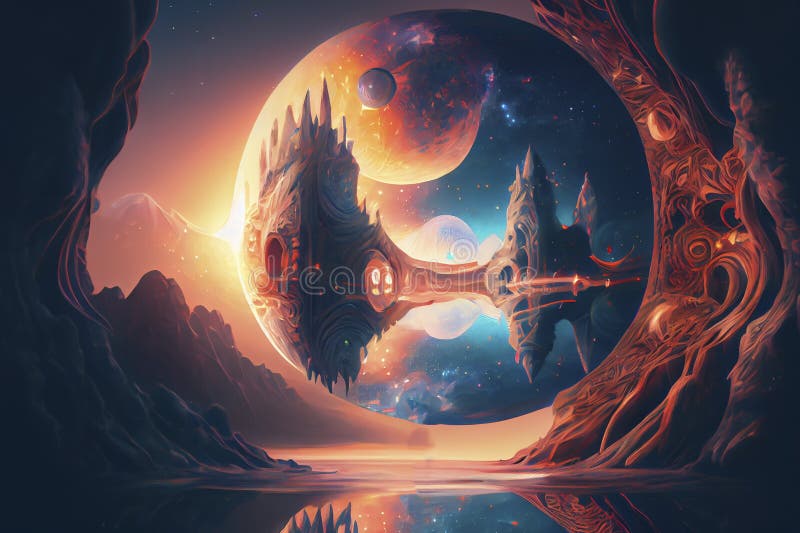 Interdimensional Travel and Parallel Universes, Ai Illustration Stock ...