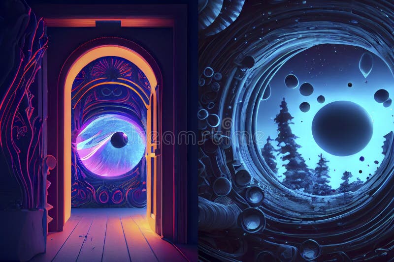 Interdimensional Travel and Parallel Universes, Ai Illustration Stock ...