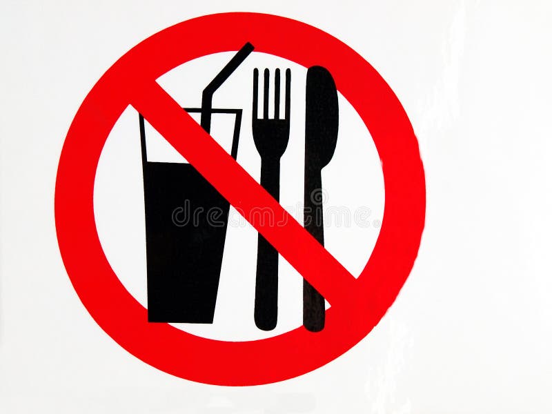 Interdit Avec Nourriture Et Boisson Illustration Stock - Illustration ...