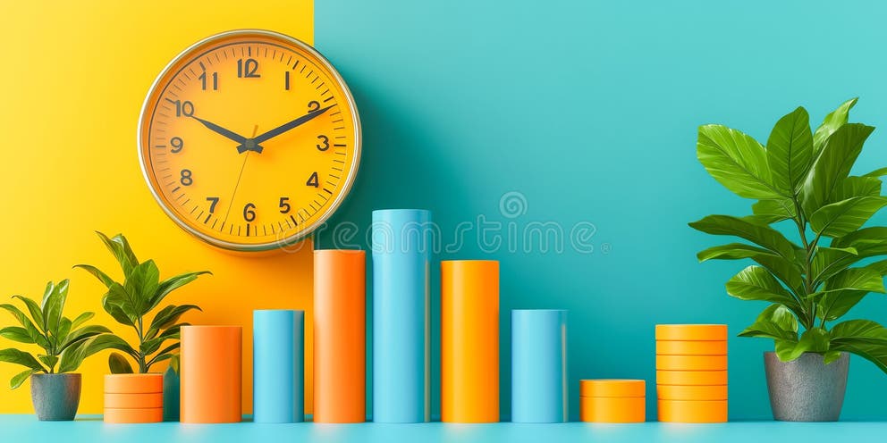 Interest Compounding Concept in 3D Using Clock Visuals To Show Power of ...