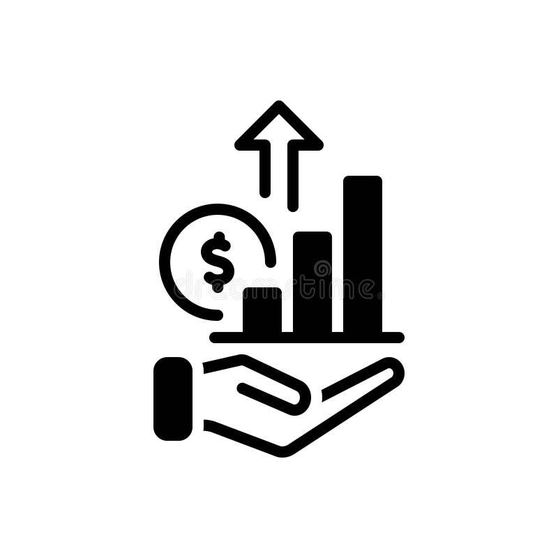 Black Solid Icon for Interest, Investment and Profit Stock Vector ...