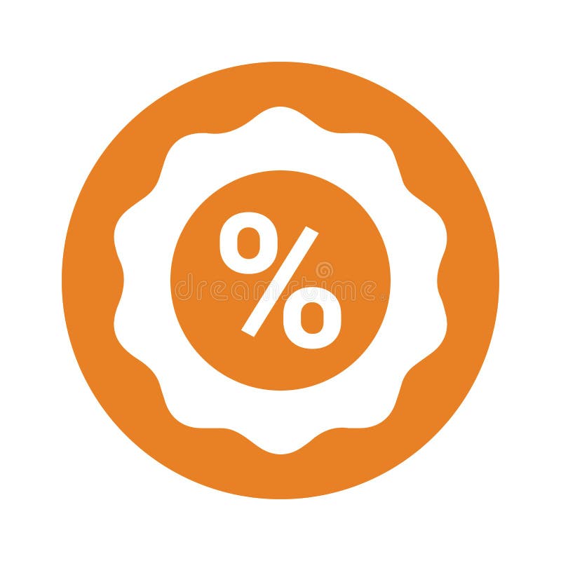 Interest, Percent Icon. Orange Color Design Stock Vector - Illustration ...