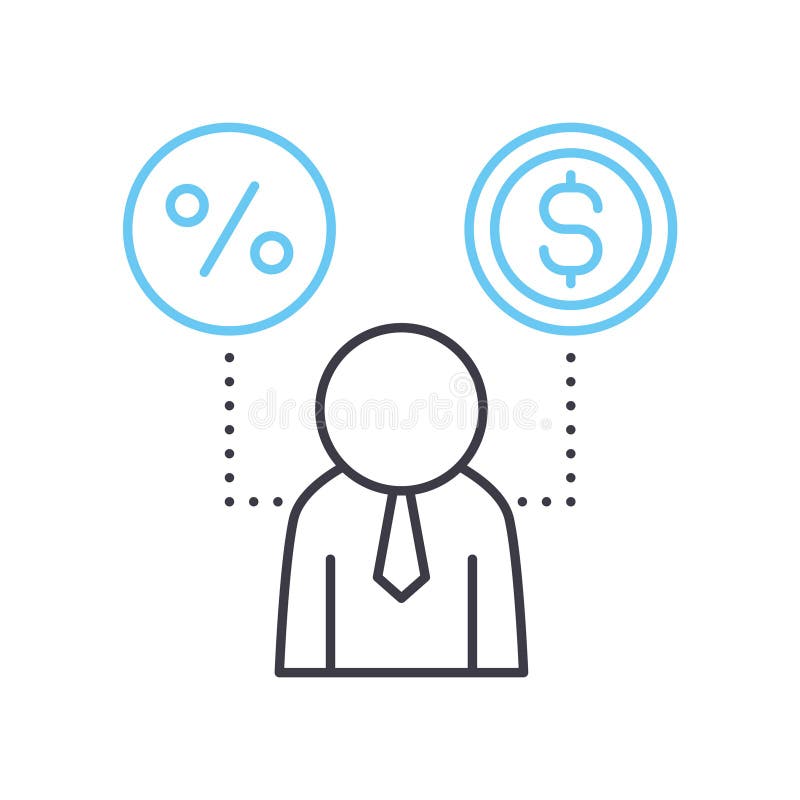Interest Rate Concept Line Icon, Outline Symbol, Vector Illustration ...