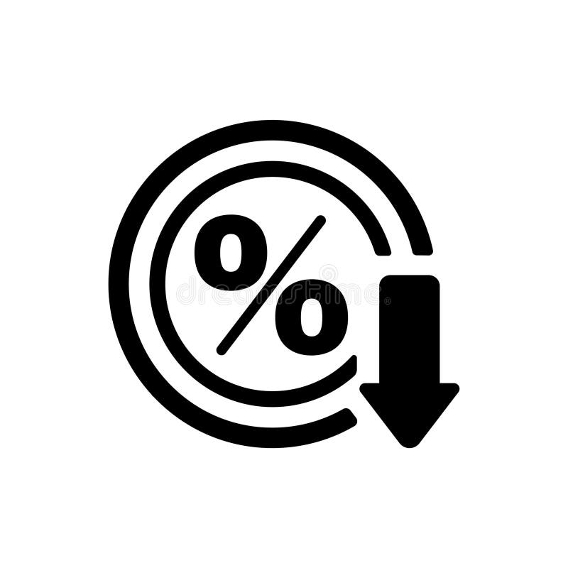 Interest Rate Cut Icon Illustration Stock Vector - Illustration of bank ...