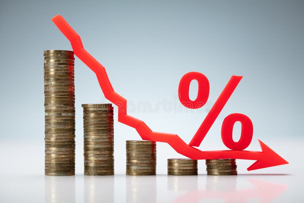 Interest Rate Decrease Concept Stock Image - Image of discount ...