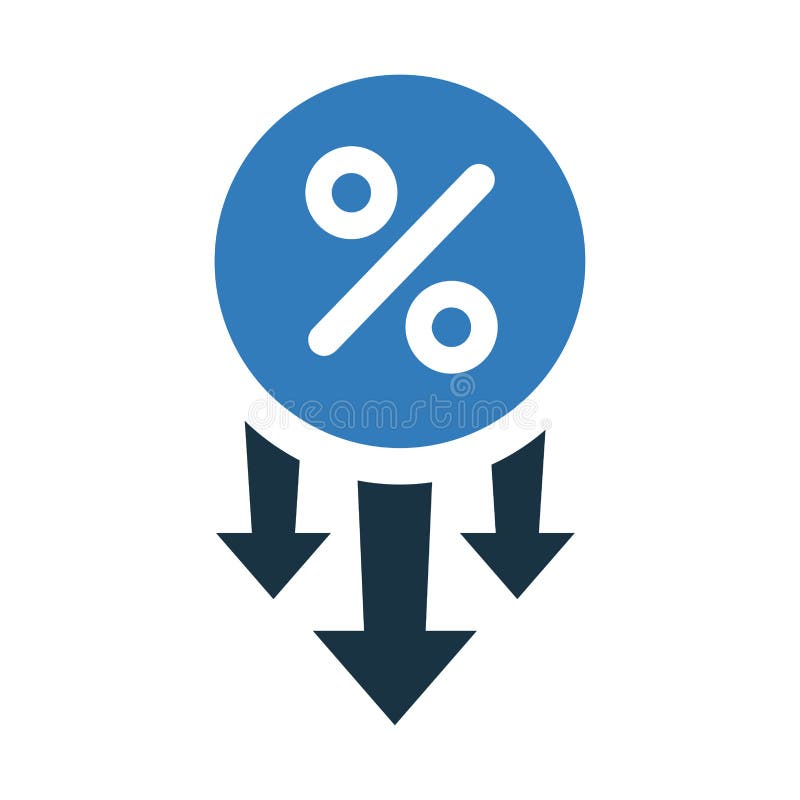 Interest, Rate, Down Outline Icon. Line Art Design Stock Vector ...