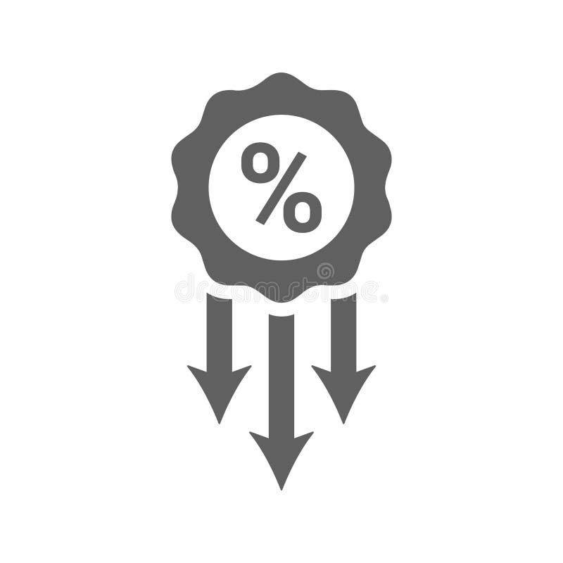 Interest, Rate, Down Icon. Gray Vector Graphics Stock Vector ...