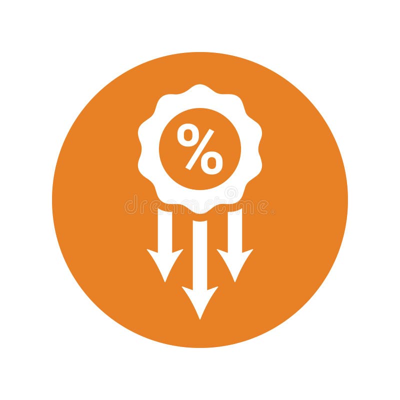 Interest, Rate, Down Icon. Orange Color Vector EPS Stock Vector ...