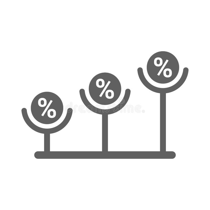 Interest Rate, Growth Icon. Gray Vector Graphics Stock Vector ...