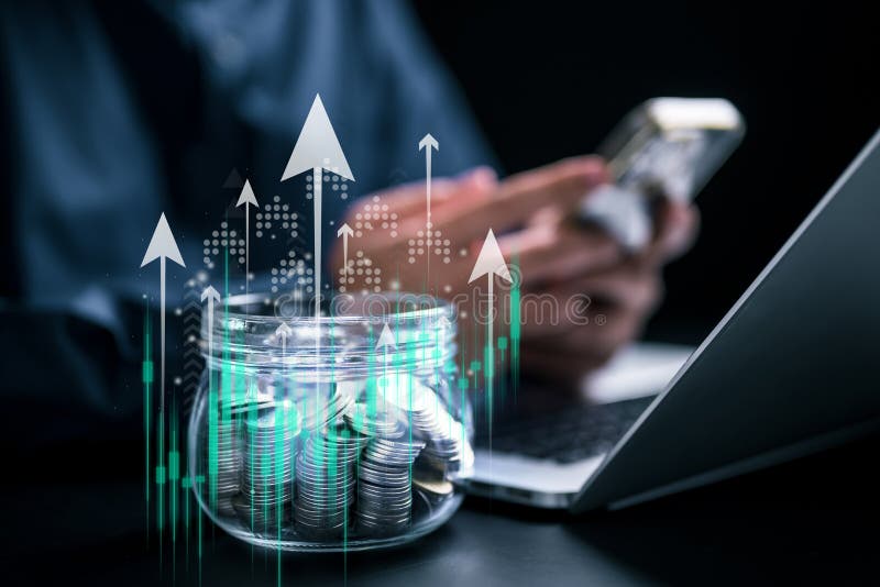 Interest Rate Increase Percent, Up Percent Rate Finance Stock Image ...