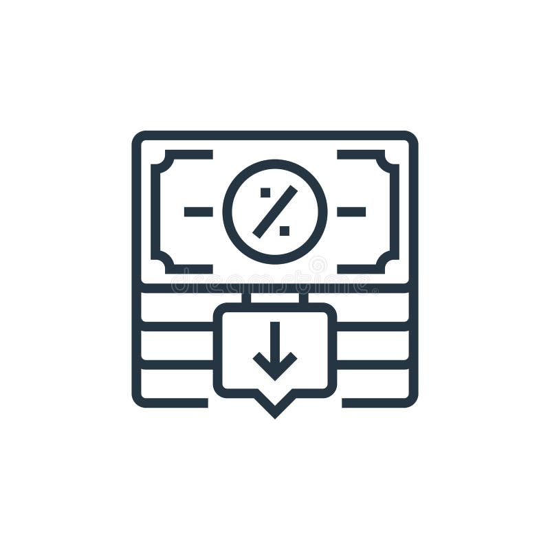 Interest Rate Vector Icon Isolated on White Background. Outline, Thin ...