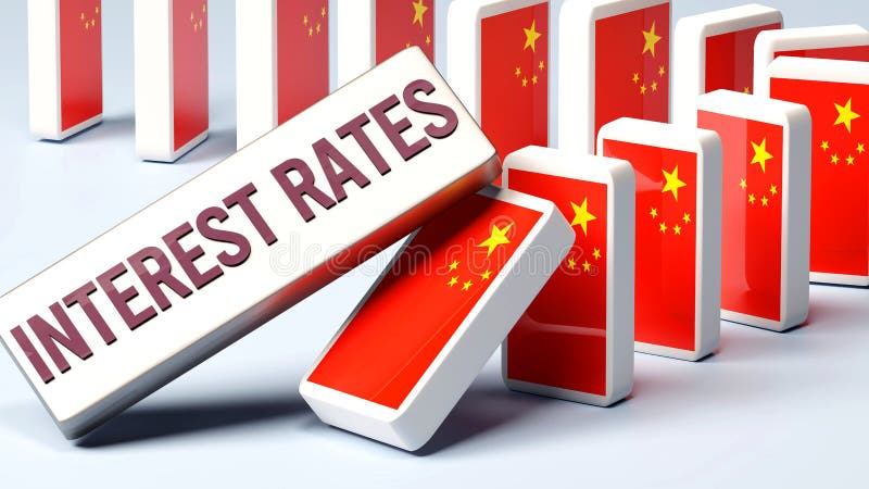 Interest Rates Causing Decline of China Stock Illustration ...