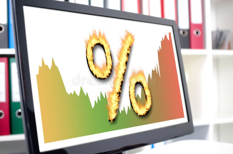 Interest Rates Concept on a Computer Screen Stock Illustration ...