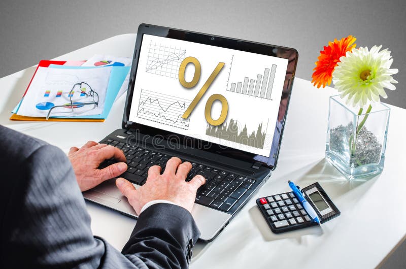 Interest Rates Concept on a Laptop Screen Stock Photo - Image of ...