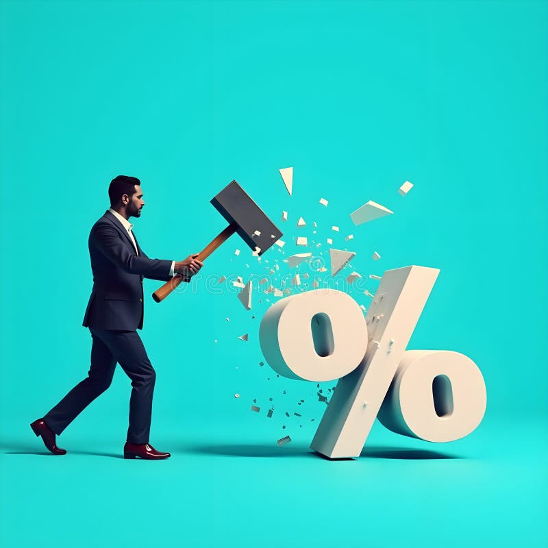 Hammer Smashing on Sold Sign Stock Illustration - Illustration of ...