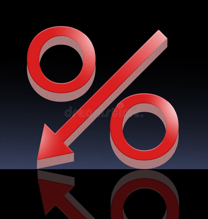 Interest Rates Going Down is Represented with a Percentage Symbol and ...