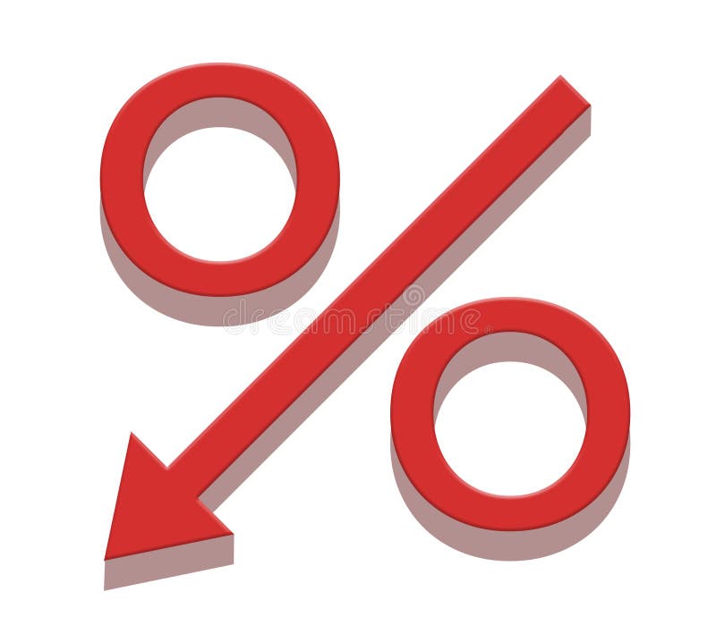 Interest Rates Going Down is Represented with a Percentage Symbol and ...