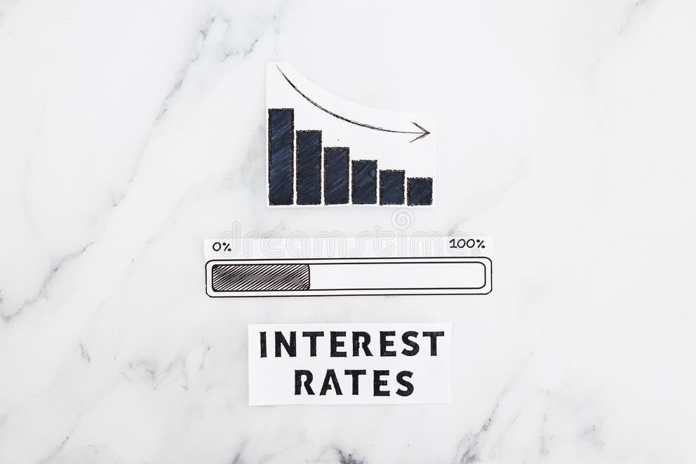 Interest Rates Going Down, Text with Graph Showing Stats Decreasing and ...