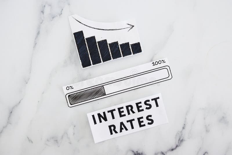 Interest Rates Going Down, Text with Graph Showing Stats Decreasing and ... Interest Rates Going Down, Text with Graph Showing Stats Decreasing and ...