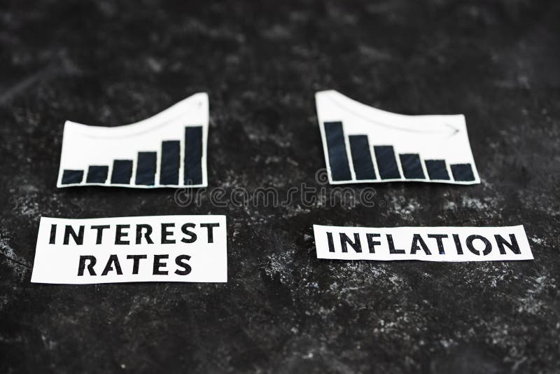 Interest Rates or Inflation and Cost of Living Concept, 2023 Text with ...