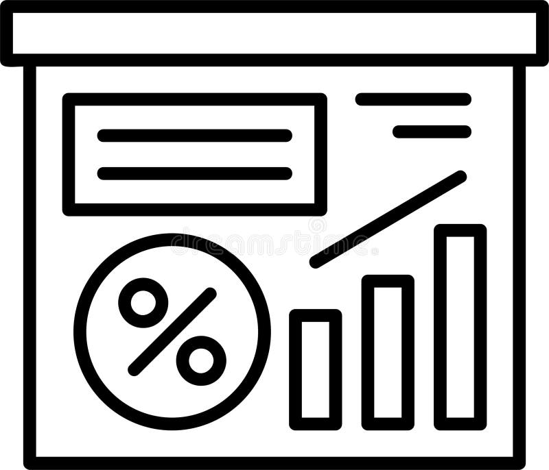 Interest Rates Outline Vector Icon Stock Vector - Illustration of costs ...