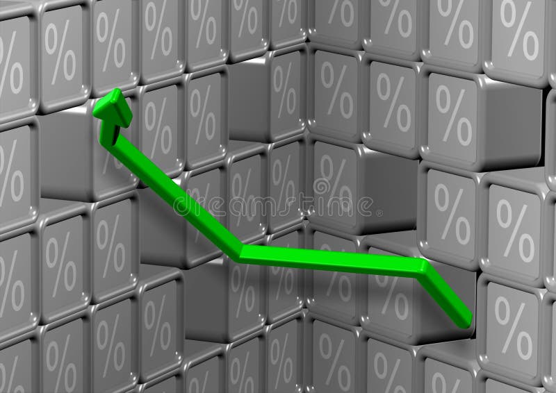 Interest rates percentage stock illustration. Illustration of wall ...