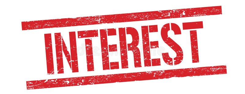 INTEREST Text on Red Vintage Lines Stamp Stock Illustration ...