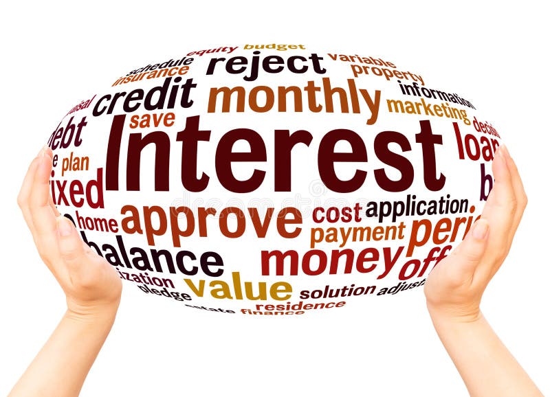 Interest word on white stock illustration. Illustration of borrow ...