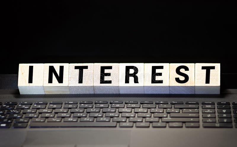 INTEREST Word Made with Building Blocks, Concept Stock Image - Image of ...