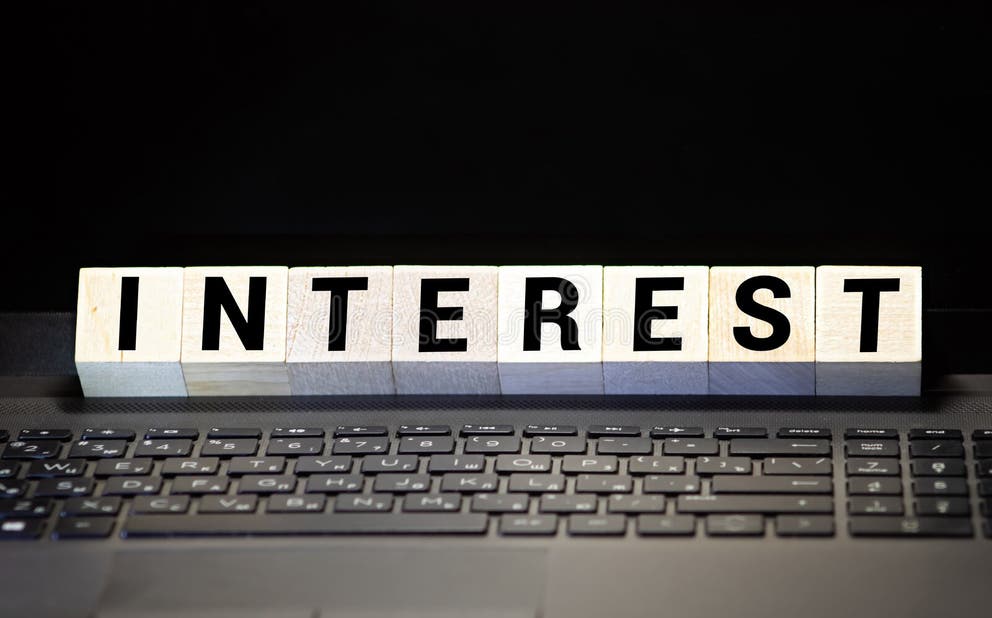 INTEREST Word Made with Building Blocks, Concept Stock Image - Image of ...