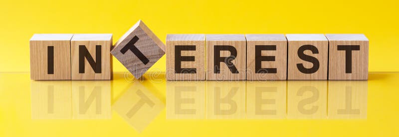 INTEREST Word Made with Building Blocks Stock Photo - Image of economy ...