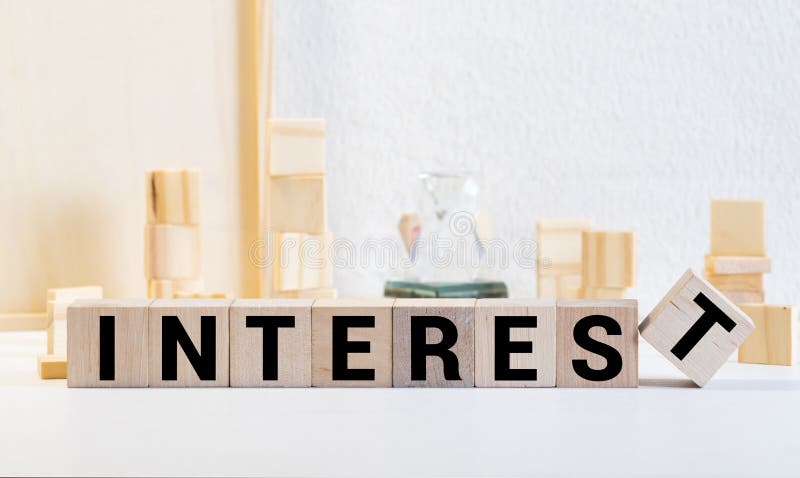 INTEREST Word Made with Building Blocks Stock Image - Image of ...
