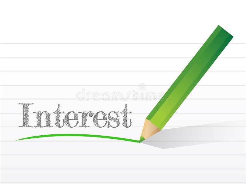 Interest Written on a Notepad Paper Stock Illustration - Illustration ...