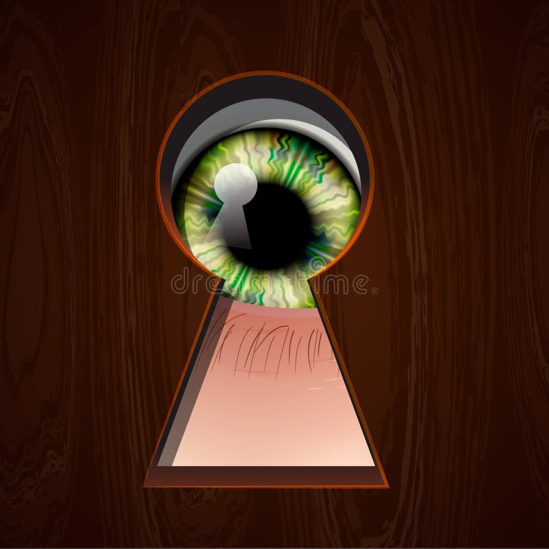 Looking Through KeyHole stock illustration. Illustration of dark - 14223524