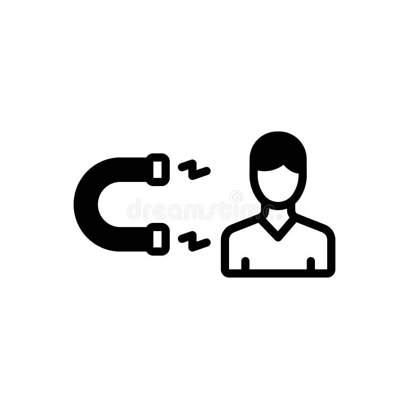 Black Solid Icon for Interested, Magnet and Attract Stock Vector ...