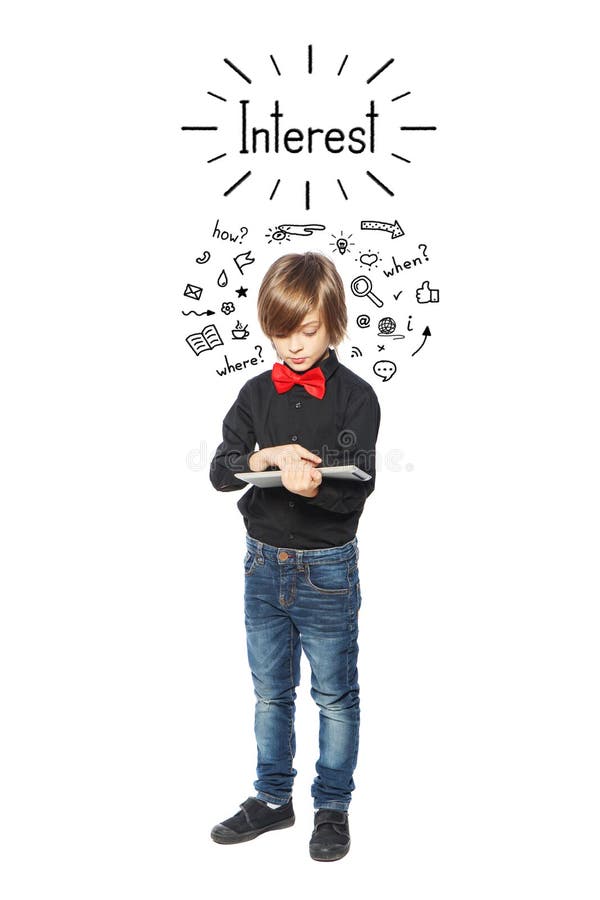 Interested little boy stock photo. Image of attractive - 66015600