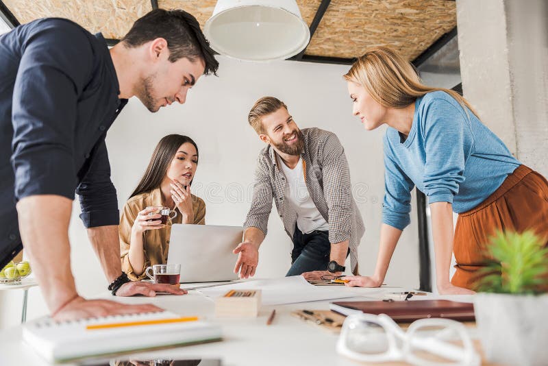 Interested Team Working in Office Stock Image - Image of female ...