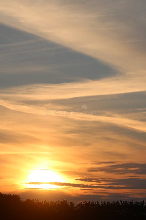 Abstract Patterns on Clouds at Sunset Stock Image - Image of white ...
