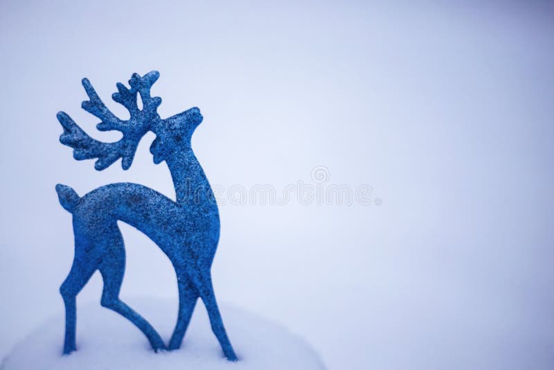 Christmas Background with Deer on the White Snow for Congratulations ...
